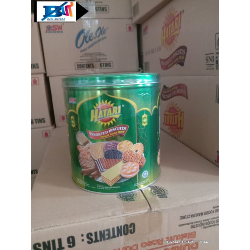 Jual biskuit Hatari assorted 350gr/Hatari assorted kaleng bulat 350gr ...