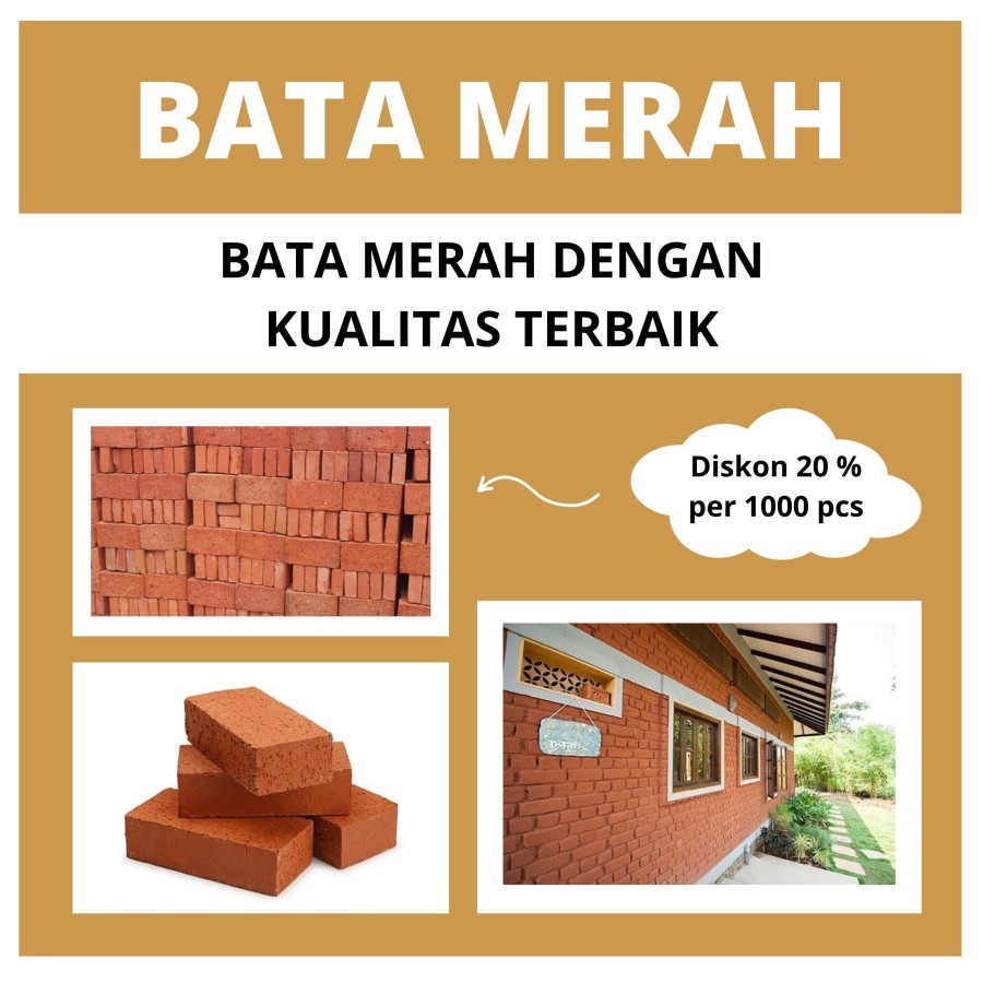 Jual Batu Bata Merah Kualitas Terbaik (KHUSUS PENGIRIMAN DALAM KOTA) | Shopee Indonesia