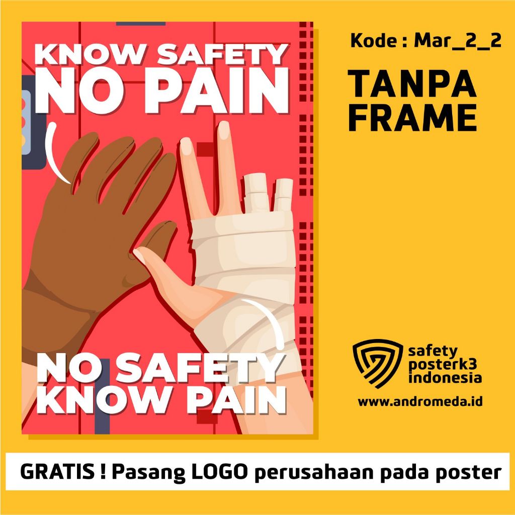 Jual Poster K3 Slogan Safety, Kampanye Keselamatan Tangan 2_2 A3 ...
