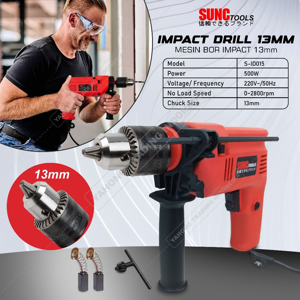 Jual Mesin Bor IMPACT DRILL Listrik 13mm Bolak Balik SUNC TOOLS | Shopee Indonesia