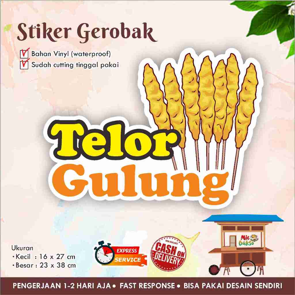 Jual STIKER KACA GEROBAK VINYL TELOR GULUNG / LABEL MAKANAN | Shopee ...
