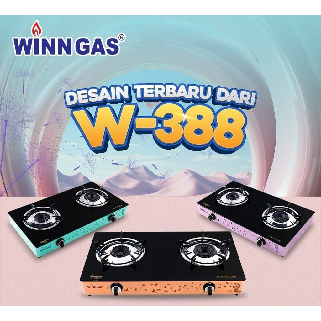 Jual Winn Gas Kompor Gas 2 Tungku Lapis Kaca W-388 & Paket Kompor Selang Regulator W88/W900 ...