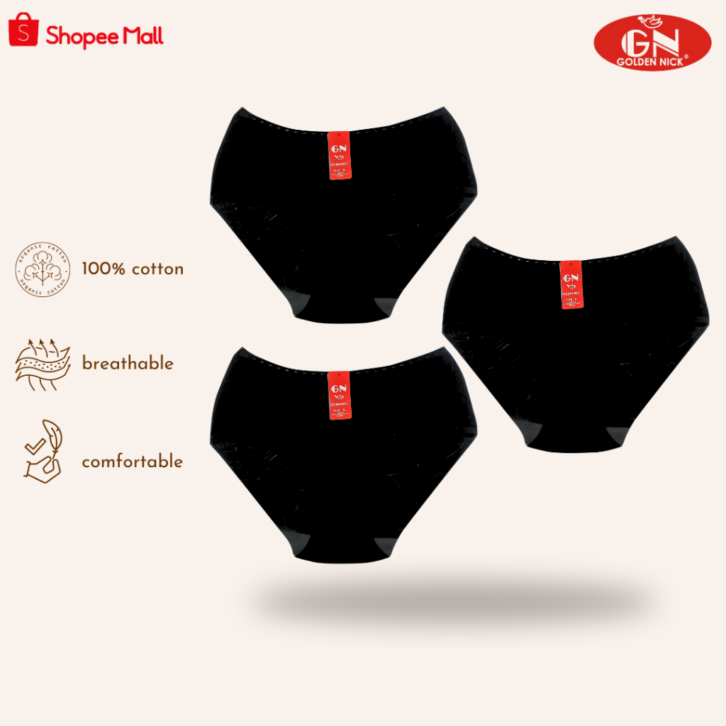 Jual Golden Nick - ( ISI 3 ) Celana Dalam Wanita Golden Nick 937Hitam ...