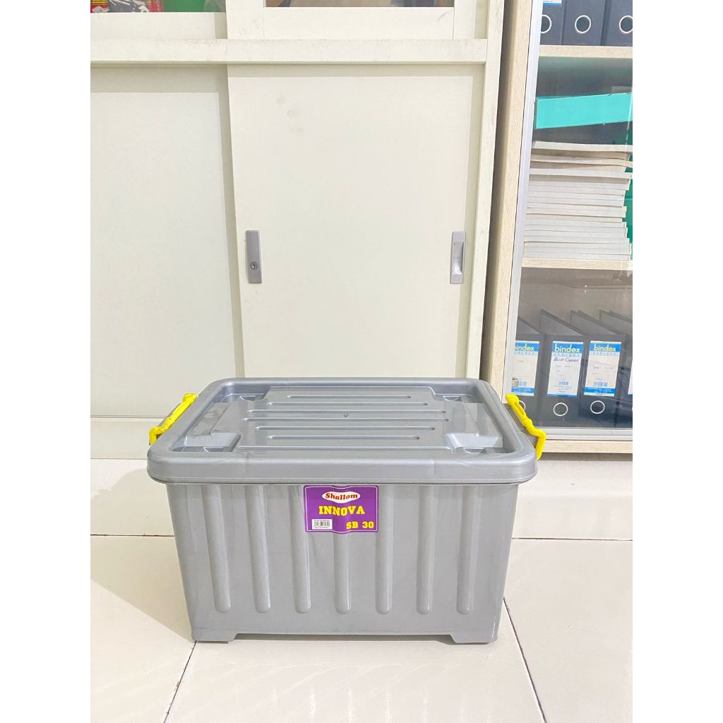 Jual CONTAINER BOX TEMPAT PENYIMPANAN SILVER ABU 30 LITER | Shopee ...