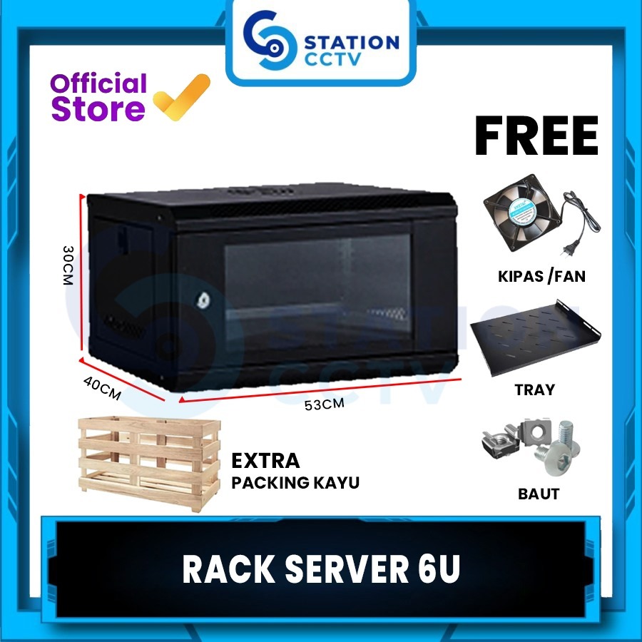 Jual WALLMOUNT RACK 6U SINGLE DOOR / RACK SERVER 6U WITH PACKING KAYU ...