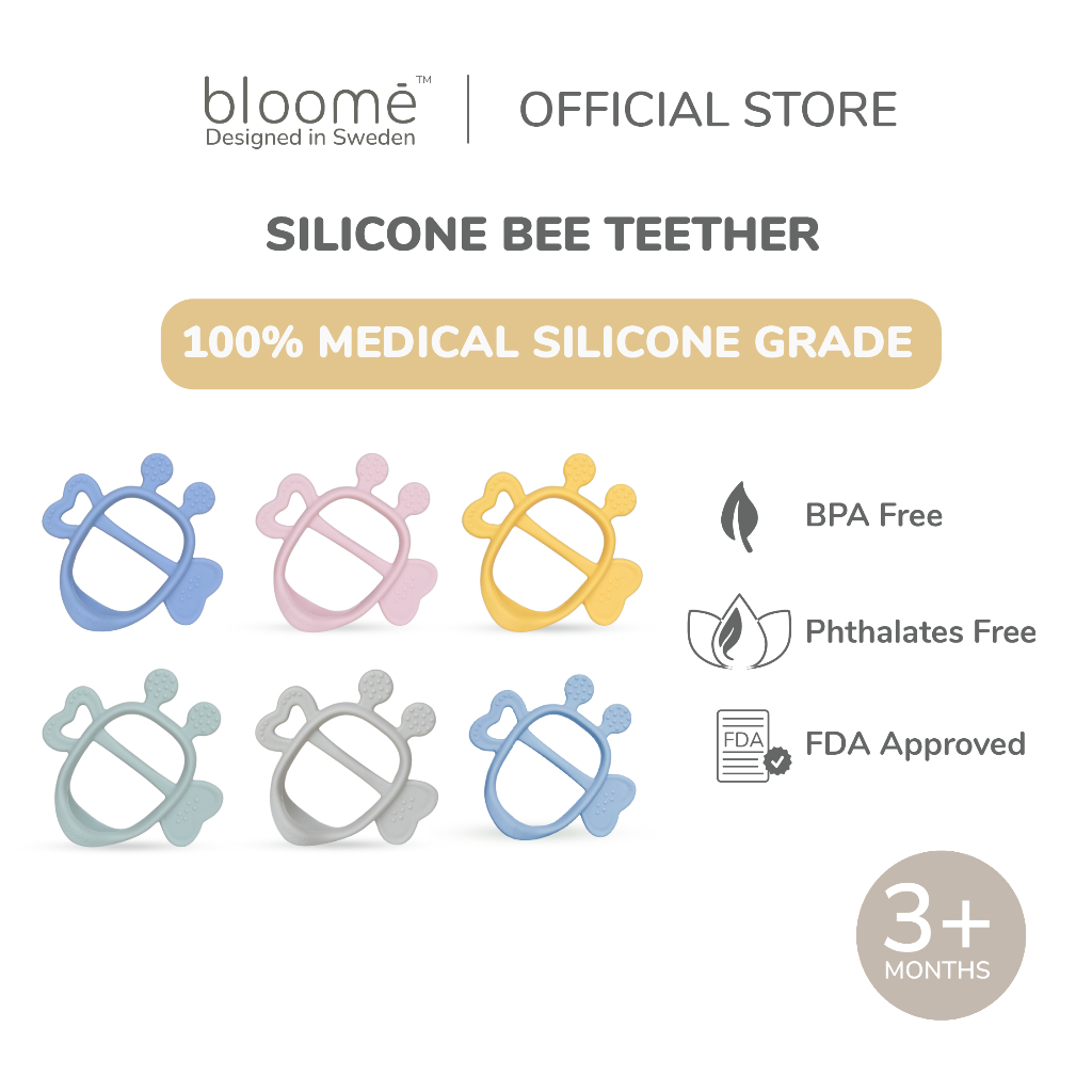 Jual BLOOME – Baby Silicone Bee Teether Free Case | Mainan Silikon Bpa ...