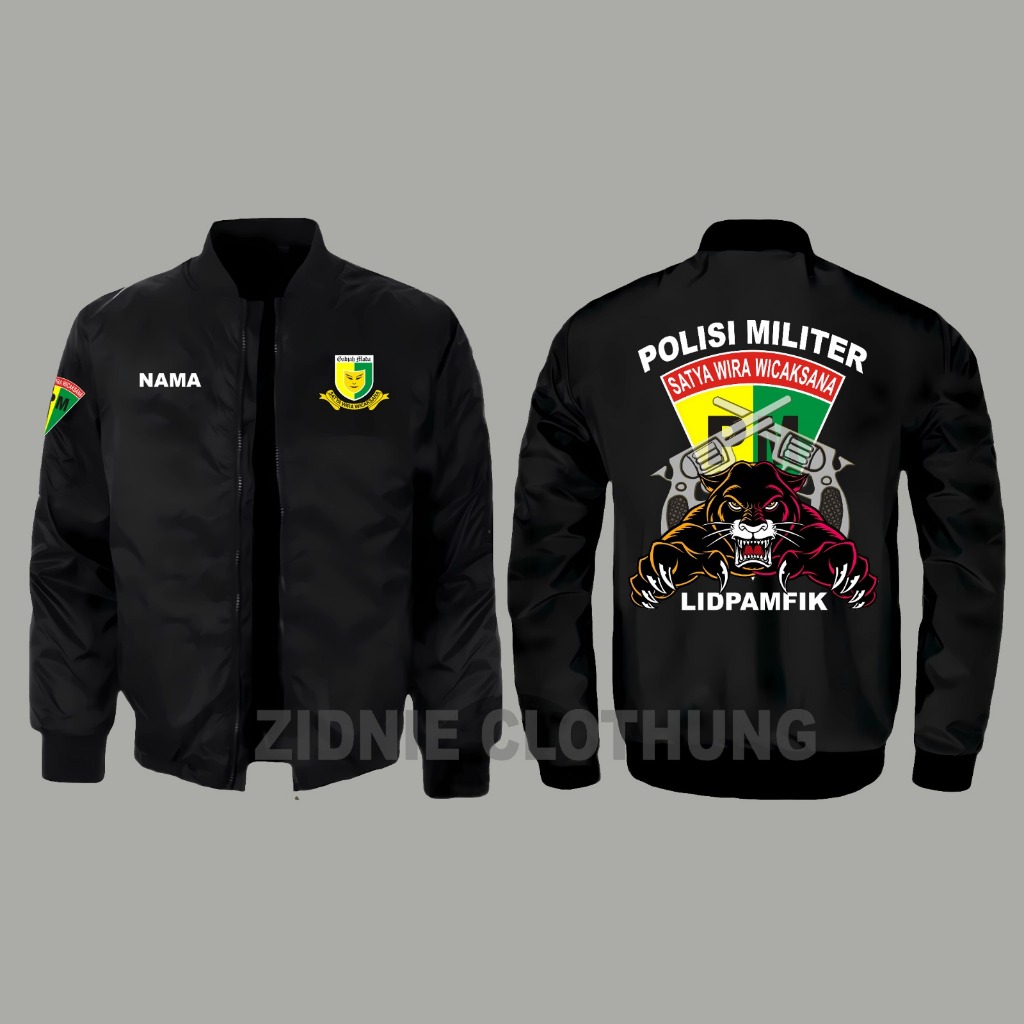 Jual JAKET BOMBER POLISI MILITER LIDPAMFIK WARNA HITAM | Shopee Indonesia