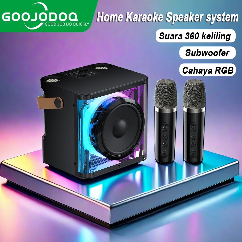 Jual GOOJODOQ RGB speaker bluetooth karaoke set lengkap speaker ...