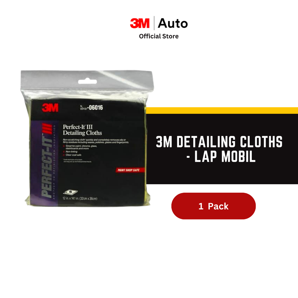 Jual 3M Lap Microfiber 6016 Perfect-it III Auto Detailing Cloth - Hitam ...