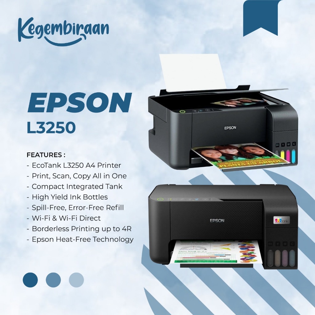 Jual Printer Epson L3250 L 3250 A4 Wifi Scan Copy Pengganti Epson L3150 ...