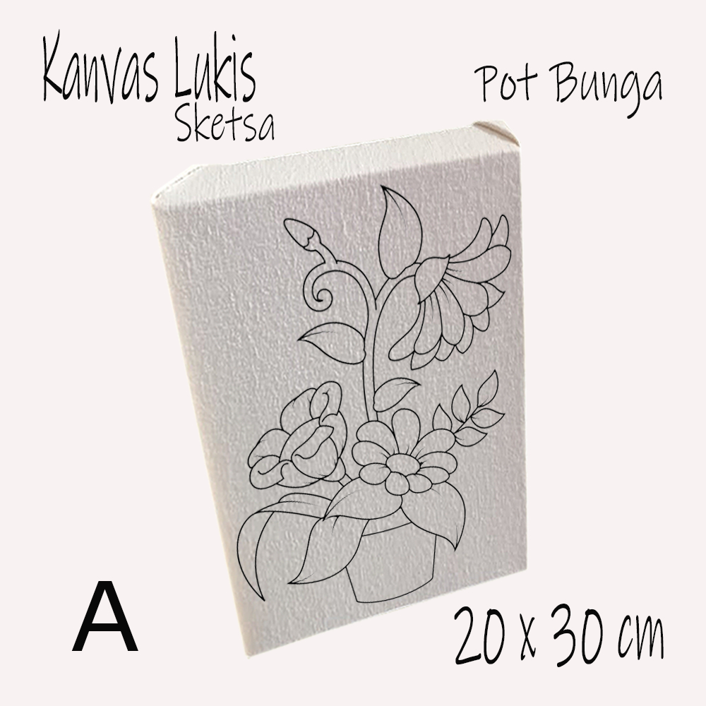 Jual Kanvas Lukis Sketsa Bunga 20x30 | Shopee Indonesia