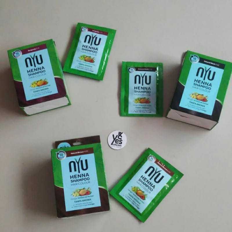 Jual ♥ CANTIKA ♥ Nyu henna sampo pewarna rambut sachet per pcs | Shopee ...