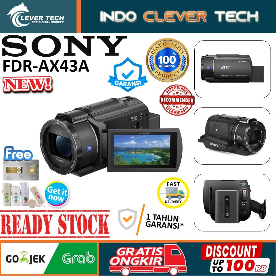 Jual Sony FDR-AX43 UHD 4K Handycam Camcorder | Shopee Indonesia