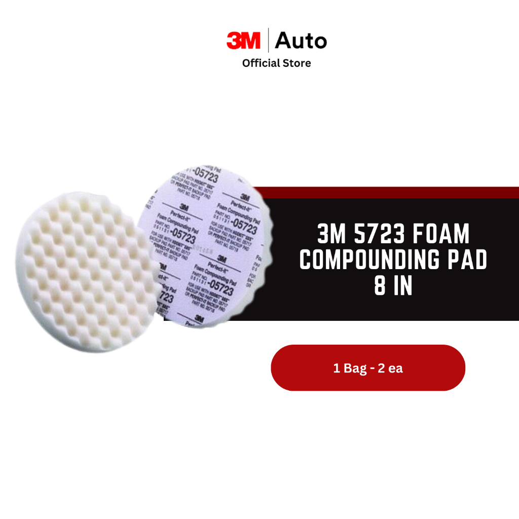 Jual 3M 5723 Foam Compounding Pad 8 in - 1 Bag isi 2 Pad | Shopee Indonesia