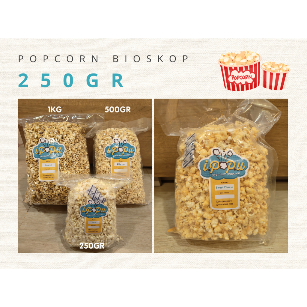 Jual POPCORN BIOSKOP 250gr Popcorn Cinema / I POP U Premium Popcorn ...