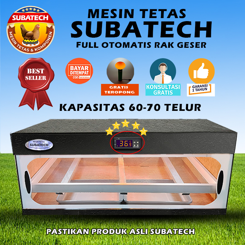 Jual Mesin Tetas Telur Semi Otomatis Penetas SUBATECH SO 60 70 | Shopee ...