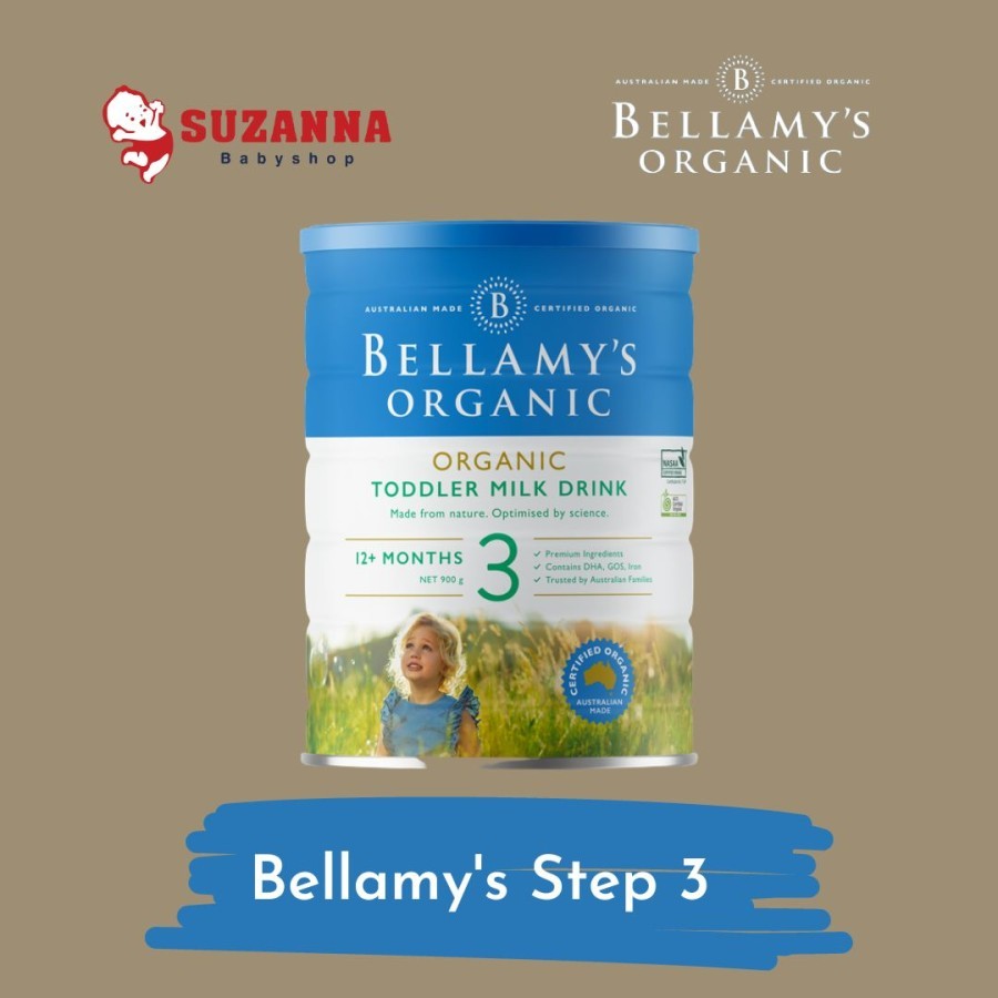 Jual Bellamys Organic STEP 3 Toodler Milk Drink 12+ Months 900gr ...