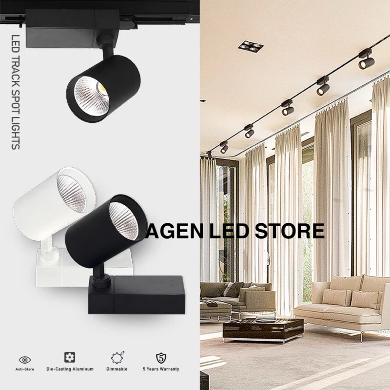 Jual Lampu Track Rell 10W 20W 30W COB Spotlight Lampu Butik Tracklight ...