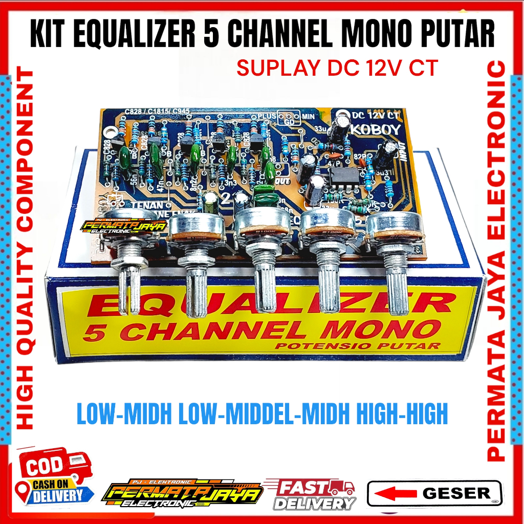 Jual Kit Equalizer 5 Channel Potensio Putar | Shopee Indonesia