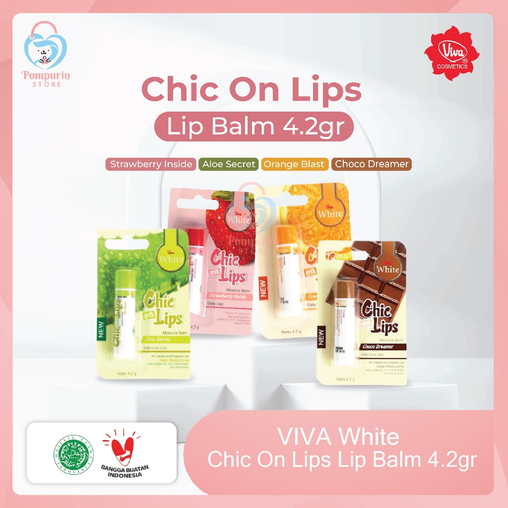 Jual Viva White Chic On Lips Lip Balm 4.2gr - Orange Blast/Aloe Secret ...
