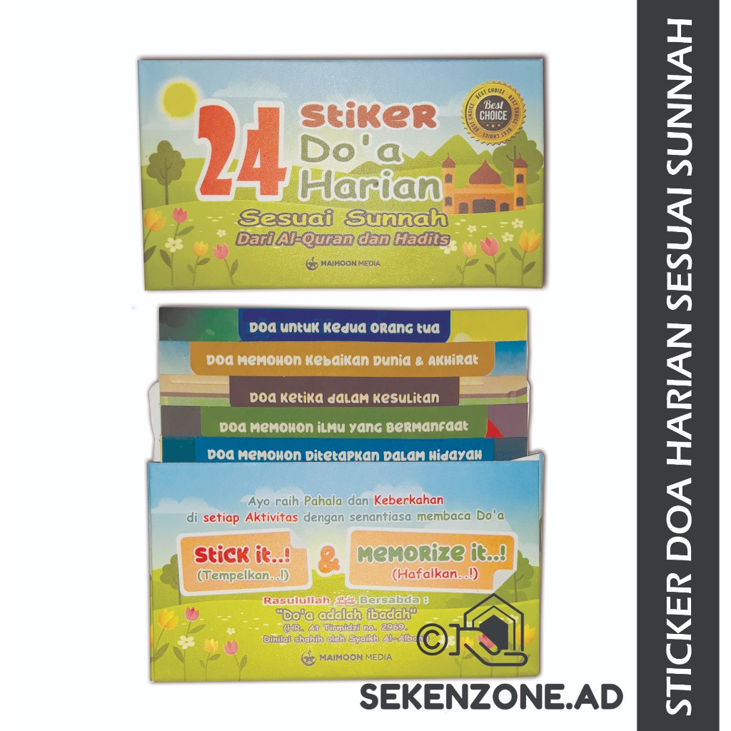 Jual Sticker Doa Harian Shahih dari Al-Qur'an & Sunnah (Isi 24 pcs ...