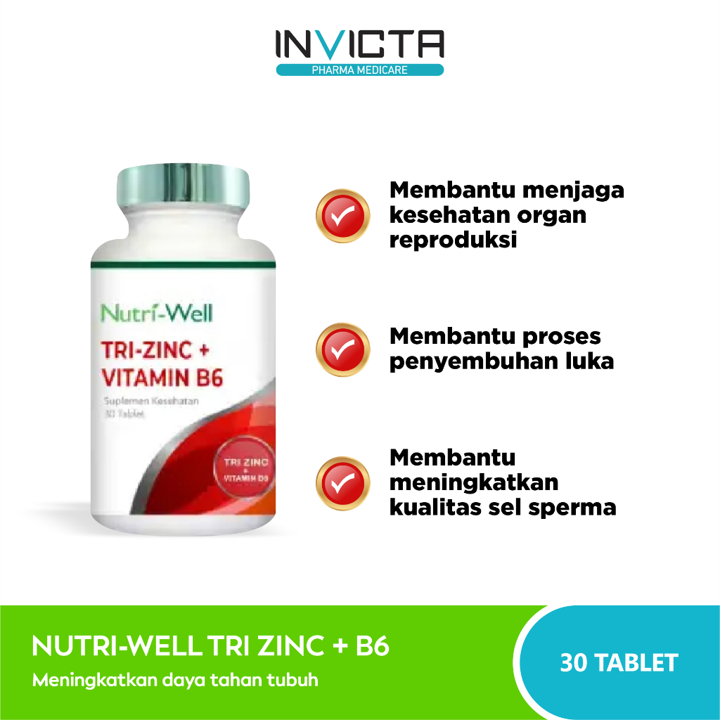 Jual Nutriwell Tri Zinc plus Vitamin B6 - 30 Tablet | Shopee Indonesia
