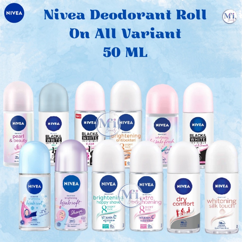Jual MFI - NIVEA Deodorant Brightening Roll On Female Series l Netto 50 mL | Shopee Indonesia