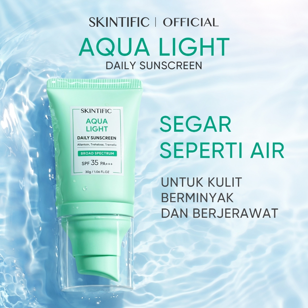 Jual SKINTIFIC Aqua Light Texture Daily Sunscreen 30ml — Acne Prone ...
