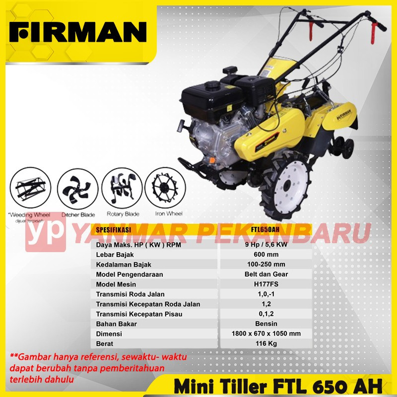 Jual Mesin TRAKTOR TANGAN MINI FIRMAN FTL 650 AH | Shopee Indonesia