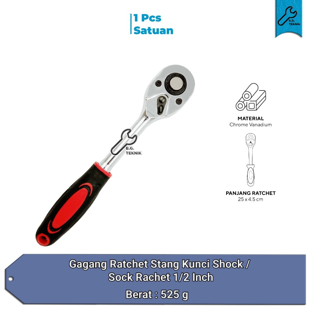 Jual Gagang Ratchet Stang Kunci Shock / Sock Rachet 1/2 Inch | Shopee ...
