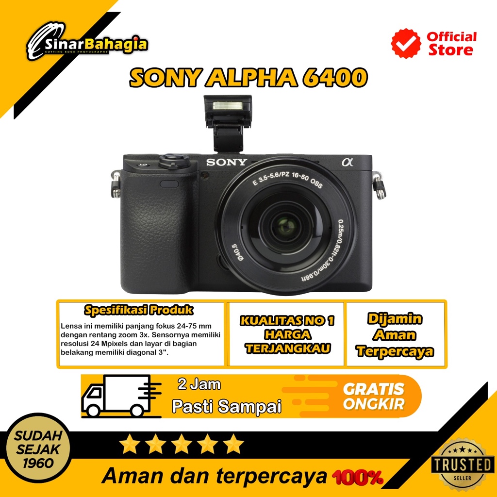Jual Sony Alpha A6400 Kit 16-50mm OSS II Mirrorless Camera Sony A 6400 Kit garansi resmi ...