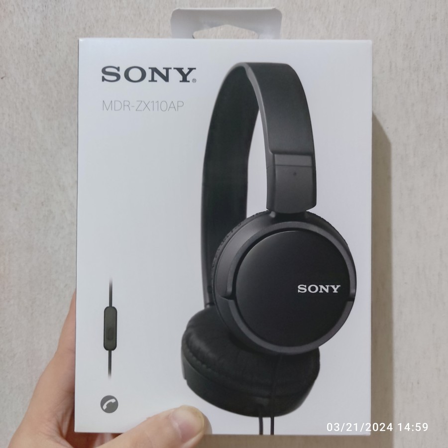 Jual SONY MDR-ZX110AP Black On Ear Headphone ZX110 ZX-110AP ZX 110 AP ...