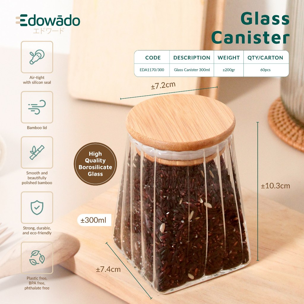 Jual Toples Kaca Bulat Storage Jar Borosilicate Kedap Udara ( dia 10 cm ...