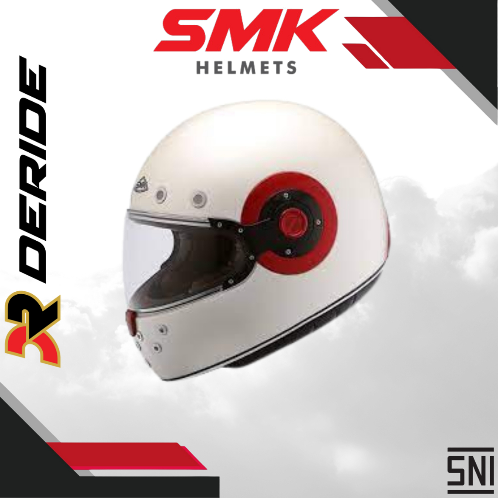 Jual HELM SMK RETRO WHITE GL130 FULL FACE SNI | Shopee Indonesia