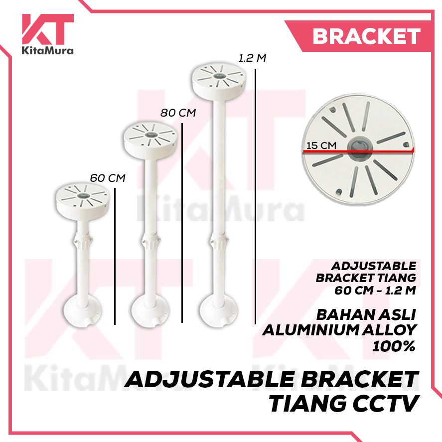Jual Adjustable Bracket Tiang CCTV Outdoor, Panjang Bracket Tiang 60Cm ...