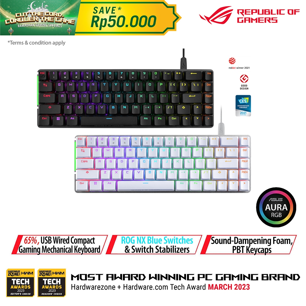 Jual ASUS ROG Falchion Ace 65% RGB Compact Gaming Mechanical Keyboard ...
