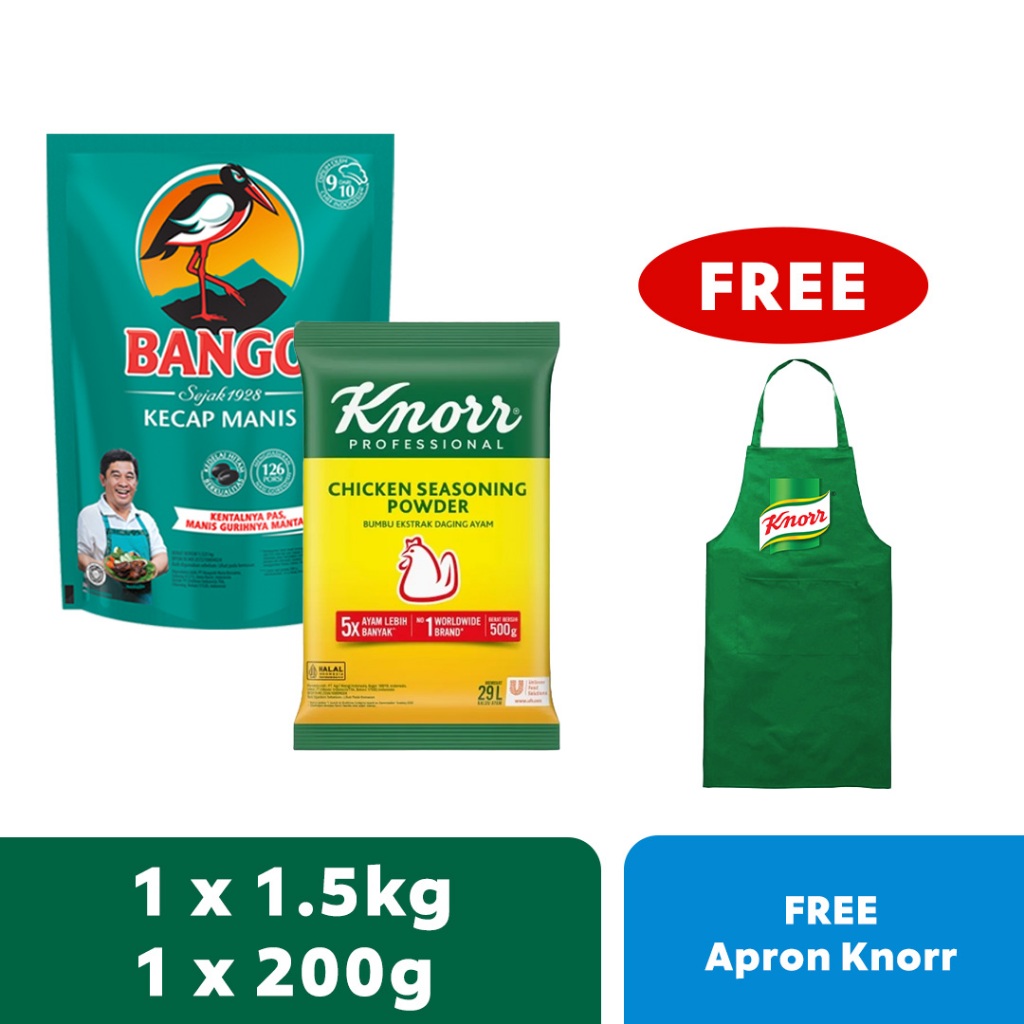 Jual Bango Kecap Pouch 1.5KG + Knorr Chicken Powder 200G Free Apron ...