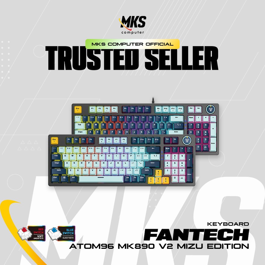 Jual Fantech ATOM96 MK890 V2 Wired Mechanical Gaming Keyboard Mizu Edition | Shopee Indonesia