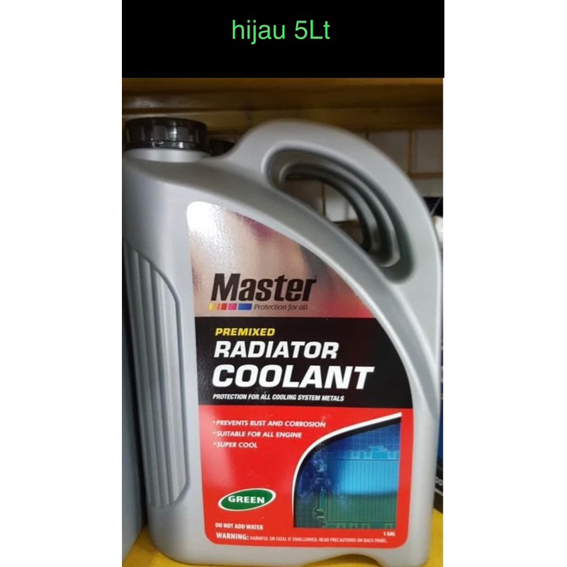 Jual air radiator master collant premixed hijau 4Lt | Shopee Indonesia