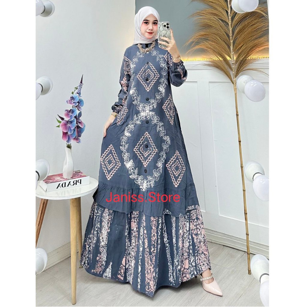 Jual Gamis Twill Rayon Super Adem Gamis Rayon Twill Jumbo Mewah Elegan ...