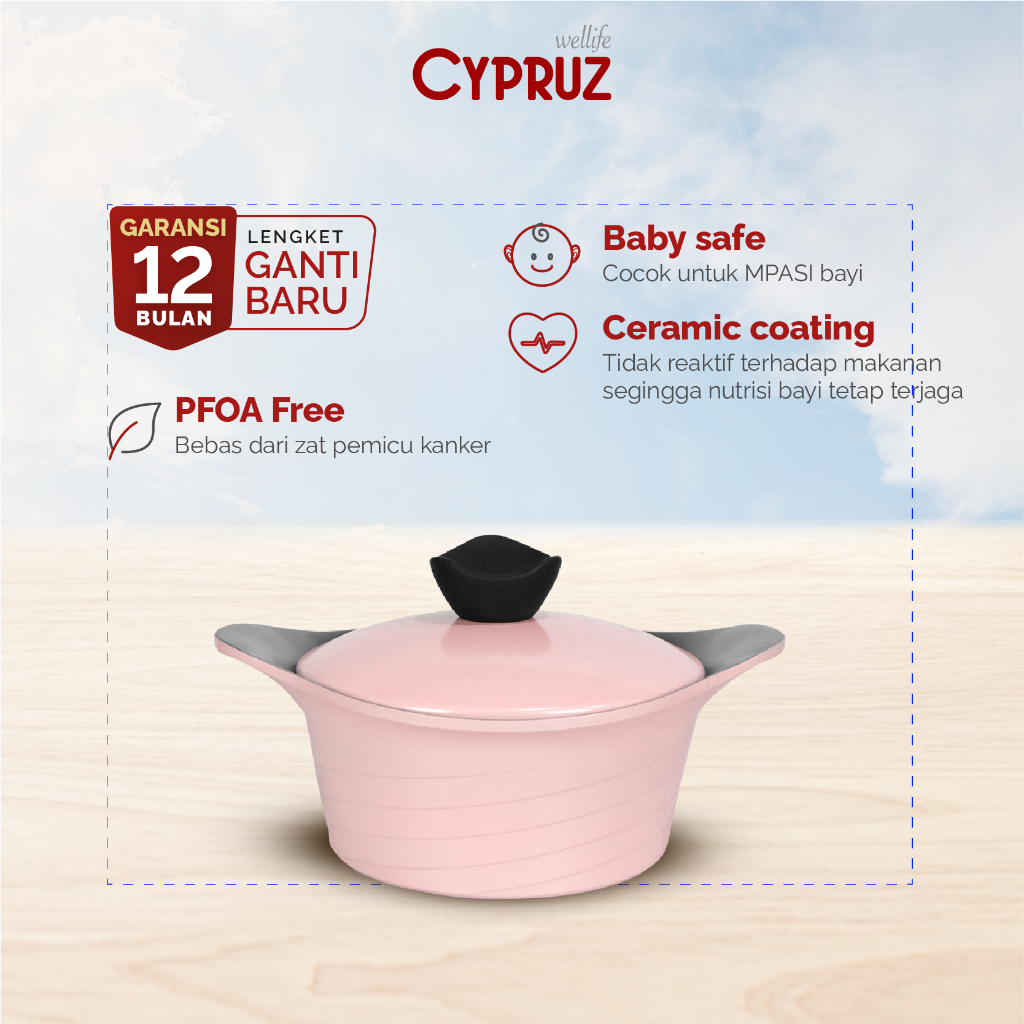 Jual Cypruz Panci Casserole Diecast Series Ceramic Aluminium 24 cm ...