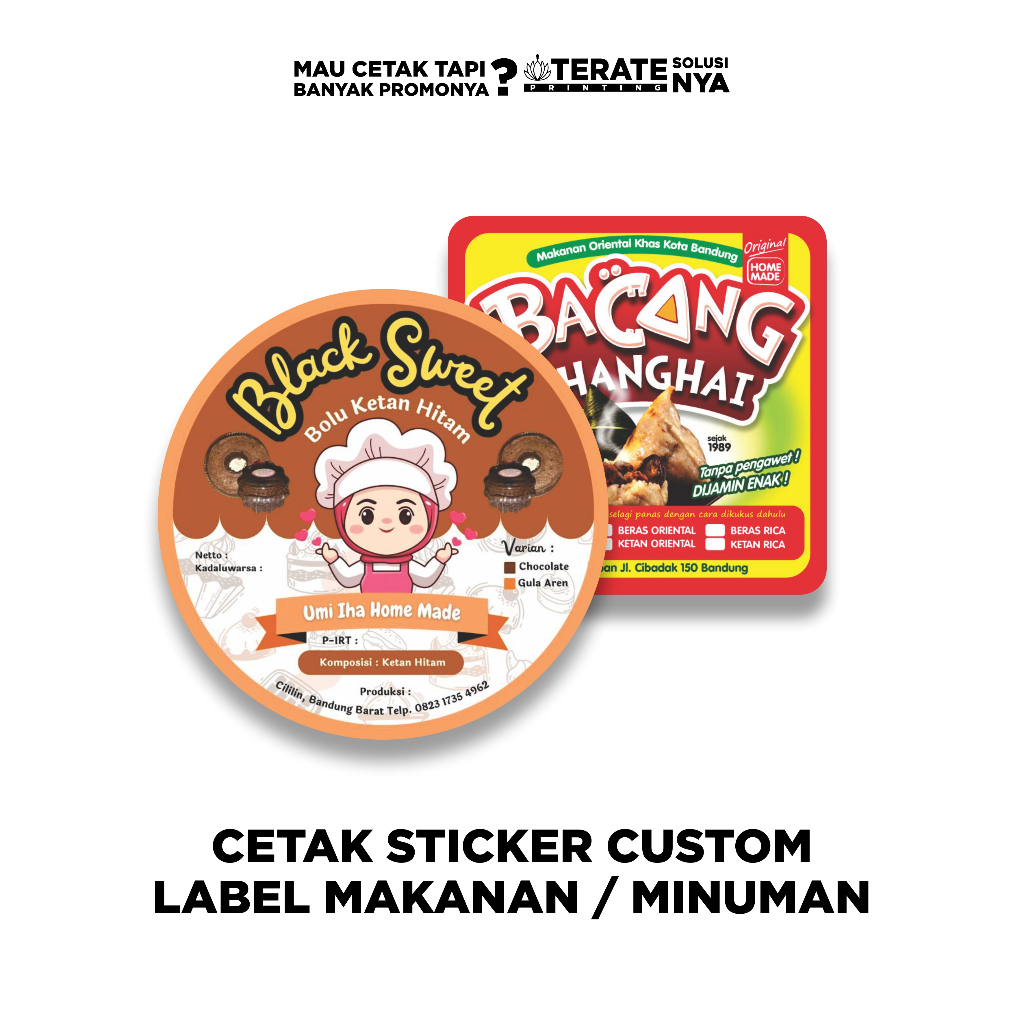 Jual Stiker Label Makanan Minuman - Cetak Stiker Label Custom | Shopee ...