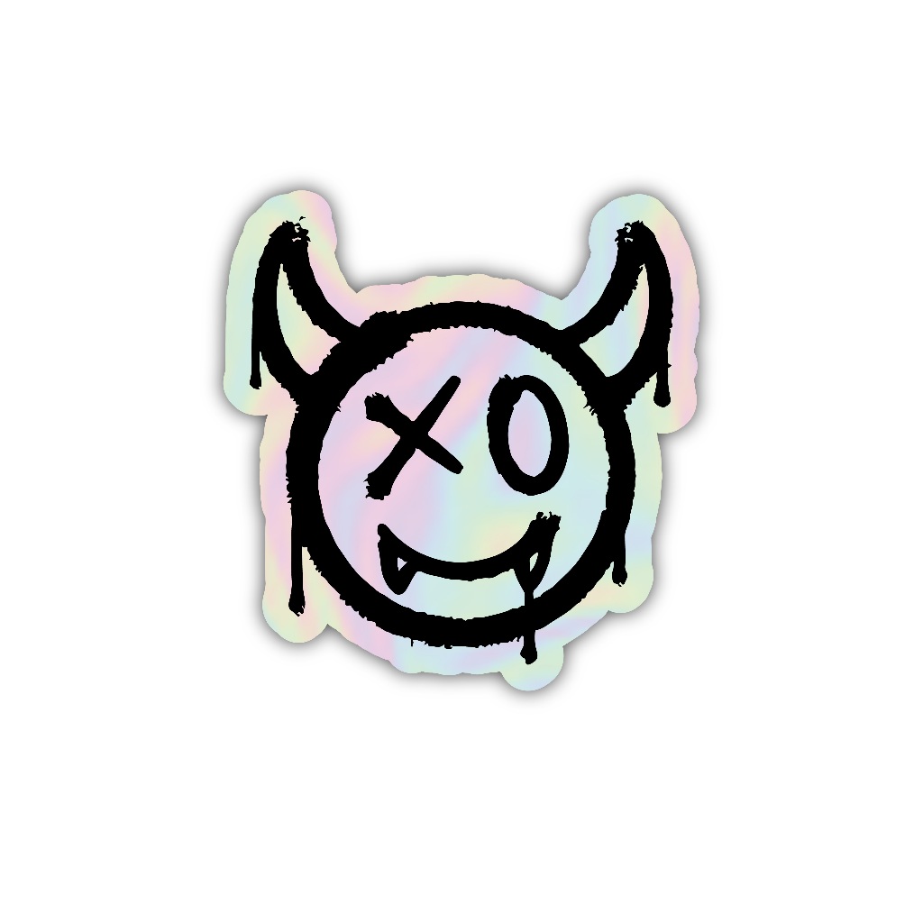 Jual sticker devil emoticon, stiker hologram satuan- Z095 | Shopee ...