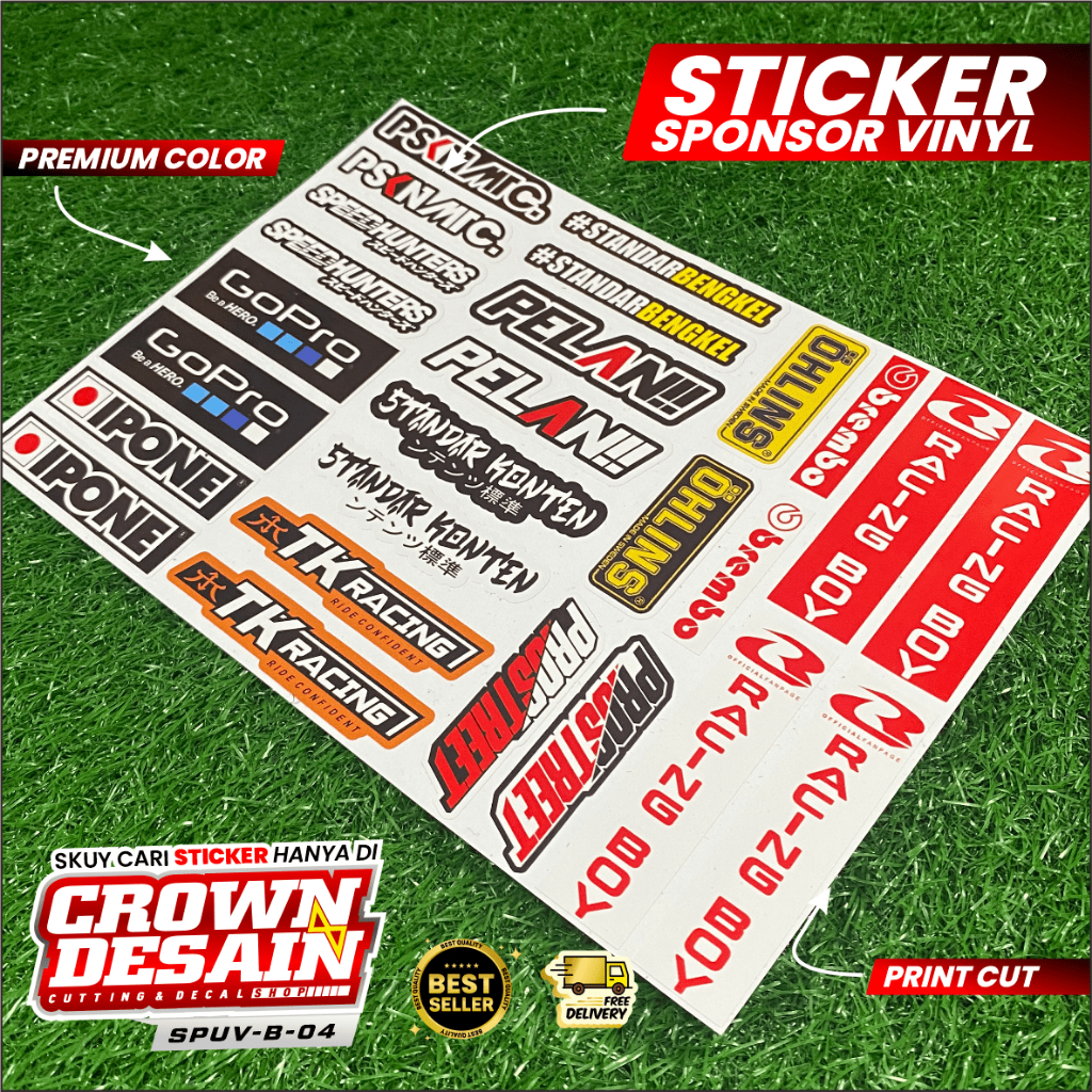 Jual Stiker Sponsor Cutting Racing Motor Balap/Stiker Motor Helm Isi 1 ...