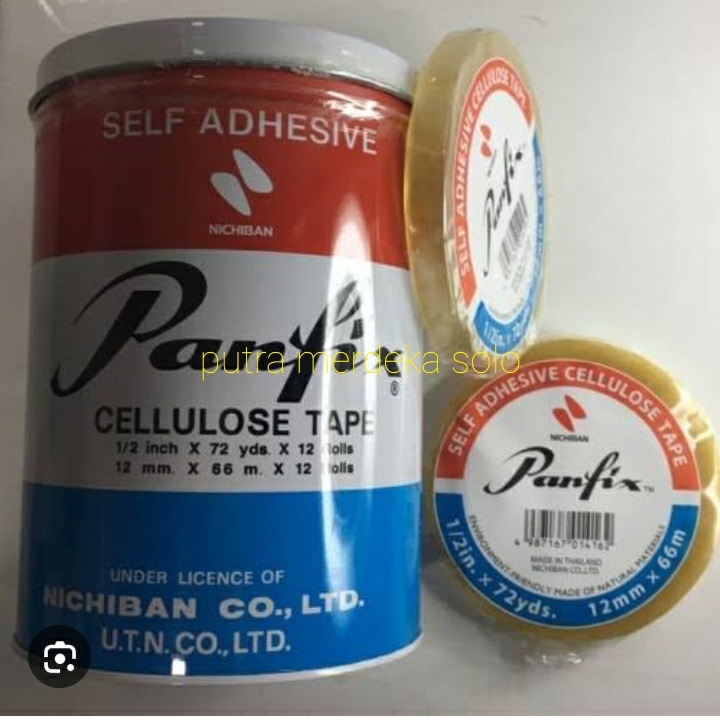 Jual Isolasi Panfix 1/2 x 72 Self Adhesive Cellulose Tape Solatip 12mm ...