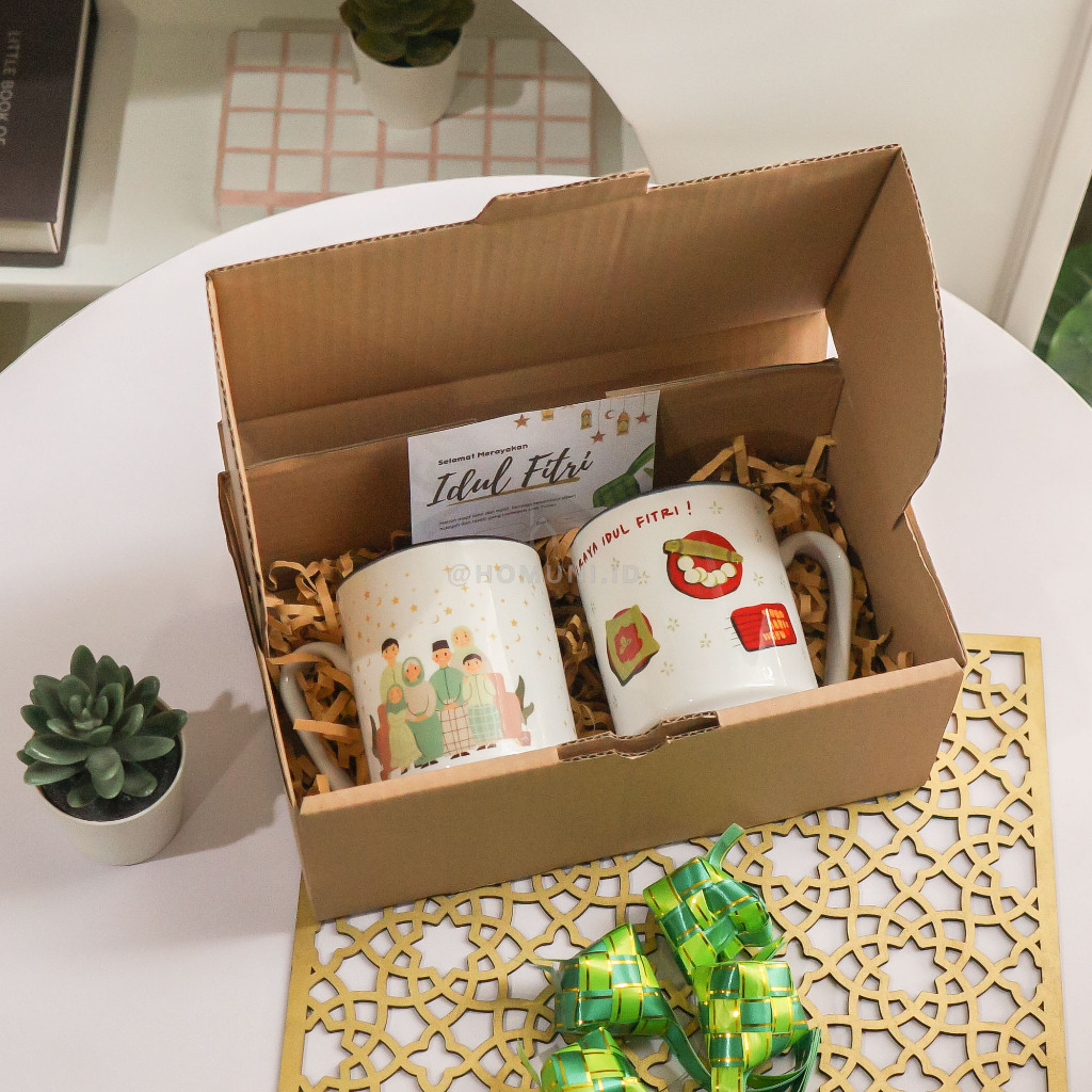 Jual Paket Set Hampers Mug Keramik Lebaran/Bingkisan Gelas Idul Fitri ...