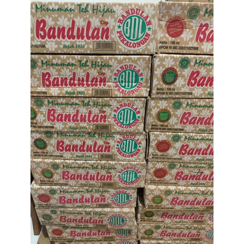 Jual Teh bandulan Hijau dan Melati kemasan gelas. Isi 24 x 180ml OJOL ...