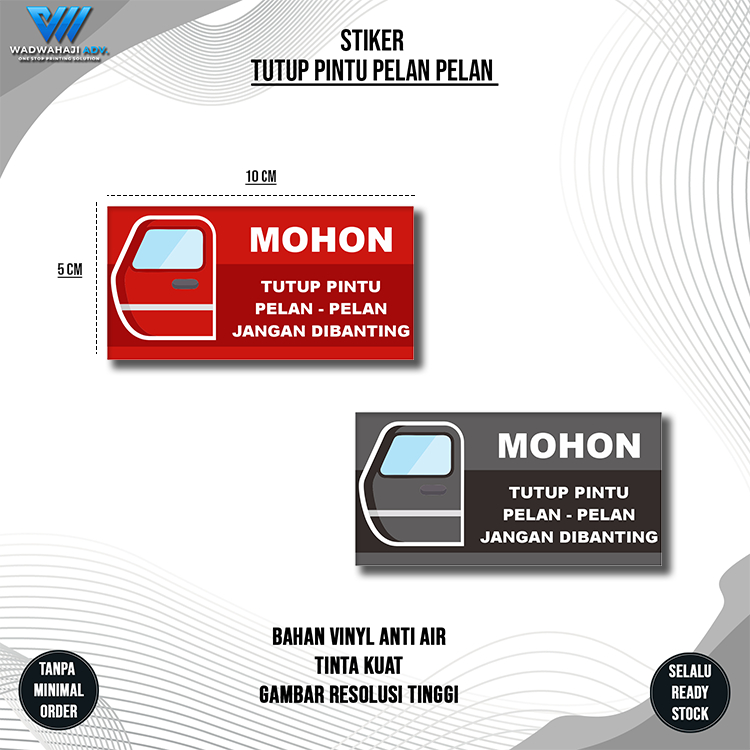 Jual Stiker Tutup pintu mobil pelan pelan bahan vinyl anti air ...