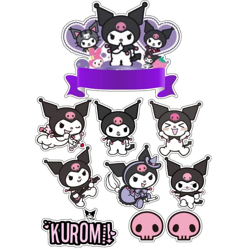Jual Topper Kue Ulang Tahun Kuromi Dekorasi Cake Bisa request Nama ...
