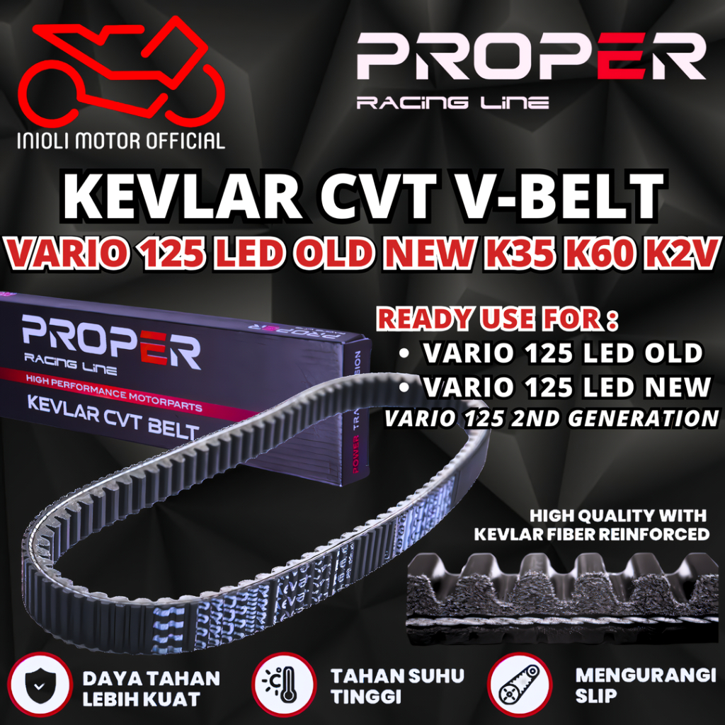 Jual VANBELT VBELT KEVLAR PROPER RACING LINE VARIO 125 ESP K35 K60 K2V ...